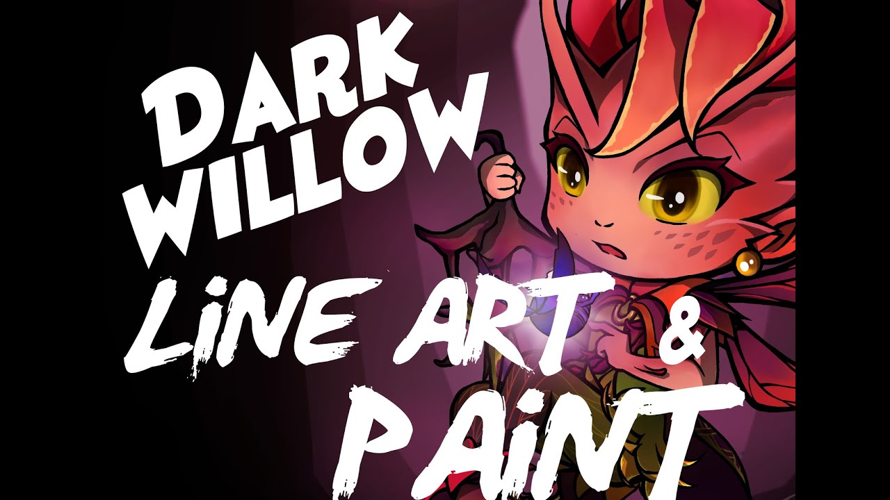 Dark Willow [Dota 2] Speed Line Art & Paint (Paint Tool Sai)