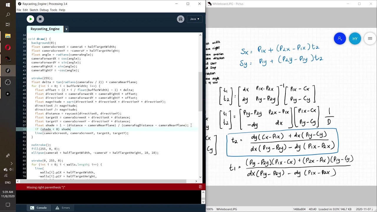 Processing - Coding Ray Casting Engine from Scratch #1