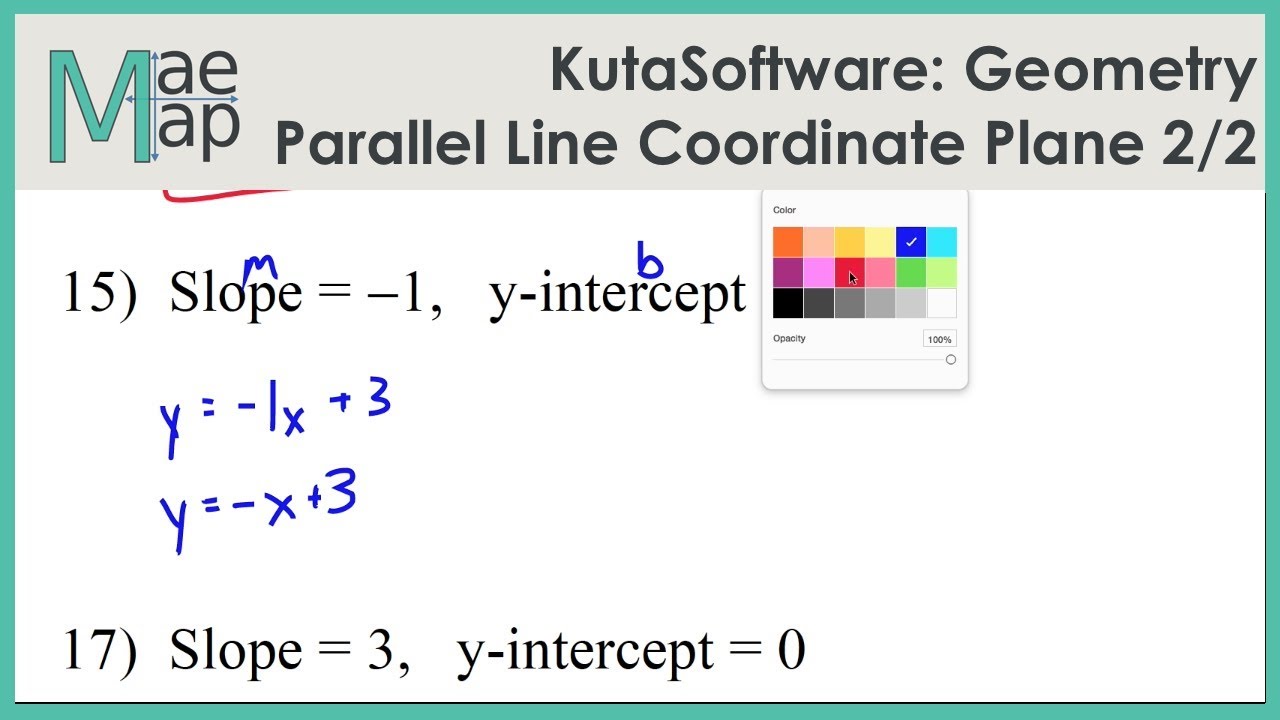 KutaSoftware: Geometry- Parallel Lines In The Coordinate Plane Part 2