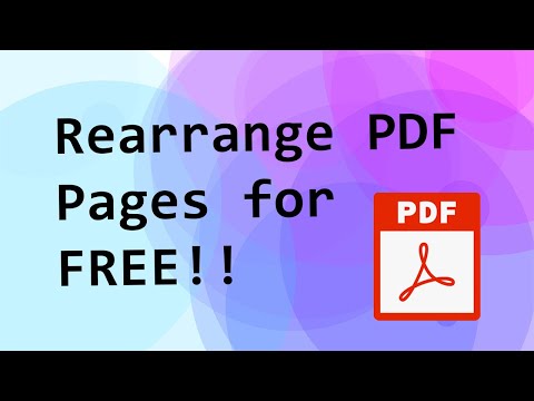 Rearrange PDF pages for Free!!