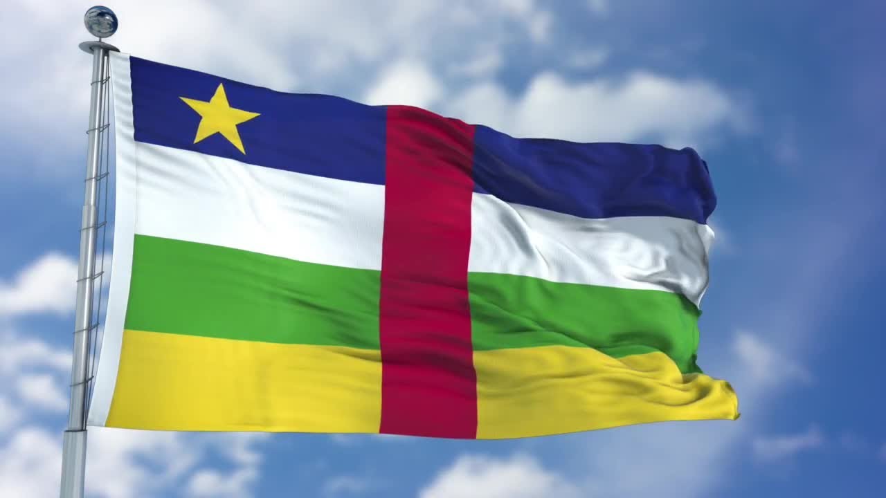 Central African Republic Flag Animation Stock Motion Graphics