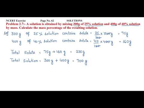 A solution is obtained by mixing 300g of 25% solution and 400g of 40% solution by mass.