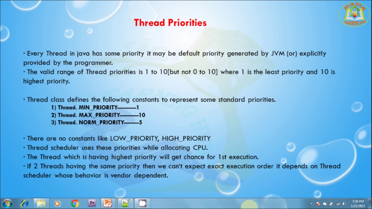 Lesson - 4 : Threads - Thread Priorities in Java Programming