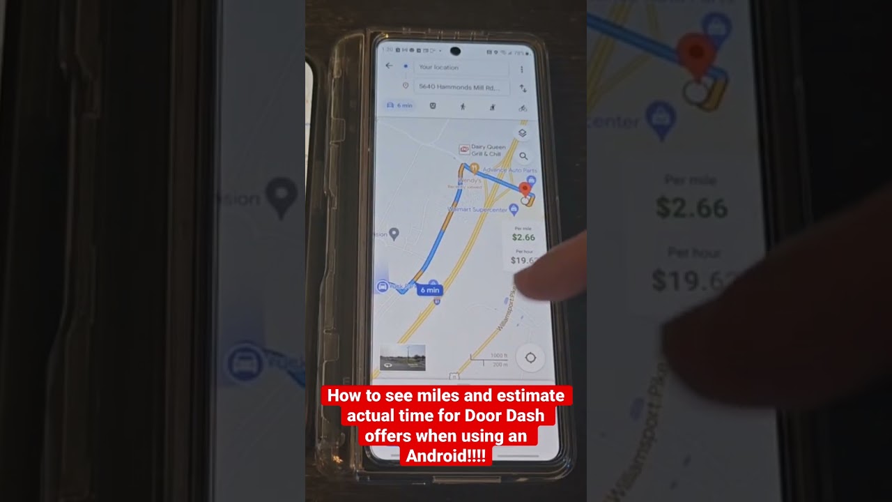 Use this powerful tip to always know exact miles and time a #DoorDash order will take using Android!