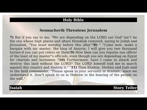 Isaiah - Chapter 36 - Sennacherib Threatens Jerusalem | The Holy Bible