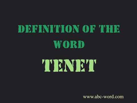 Definition of the word "Tenet"