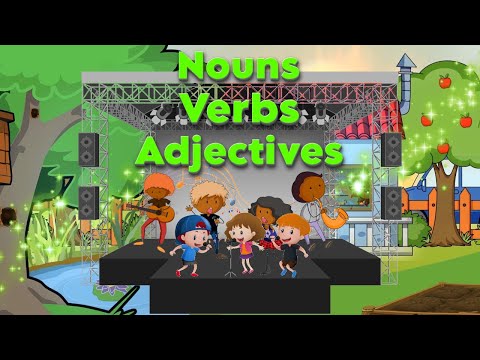 Nouns Verbs and Adjectives | Sing Along Song | Words That Rhyme With At | Simple Sentences