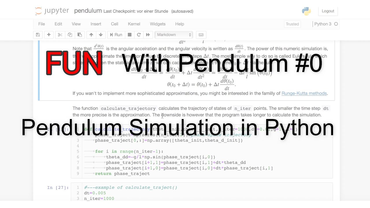 FUN With Pendulum #0, Pendulum Simulation in Python (Tutorial)