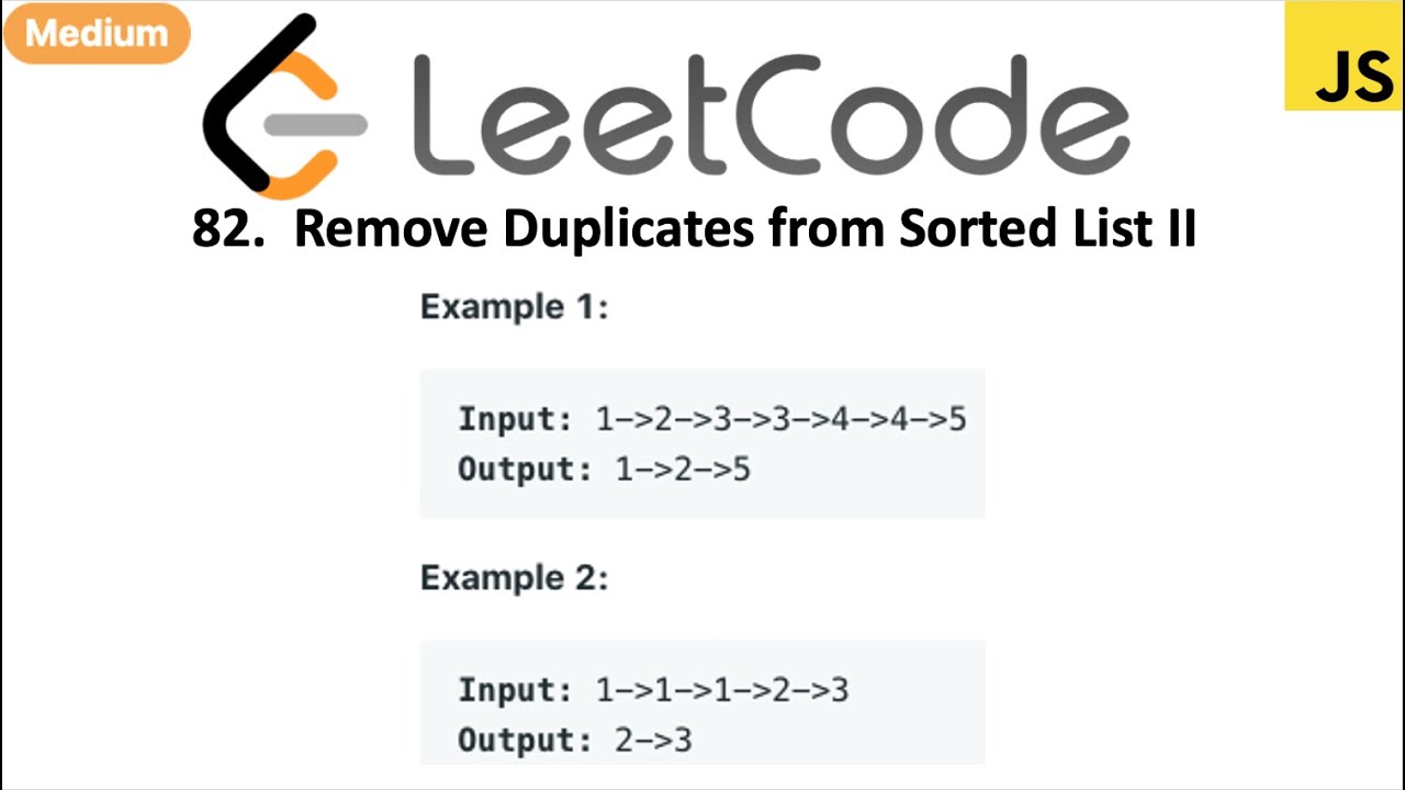 LeetCode 82 Remove Duplicates from Sorted List II in javascript