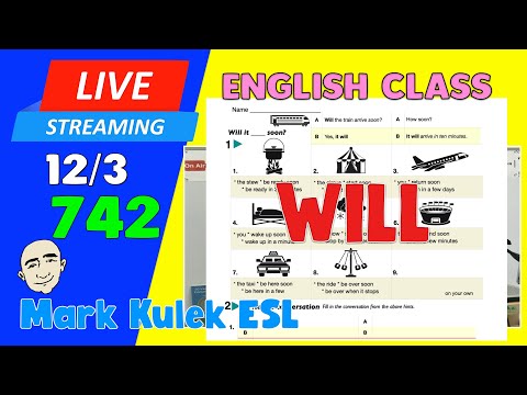 Will - the future tense (worksheet) | #742 Live Stream English Class - Mark Kulek ESL