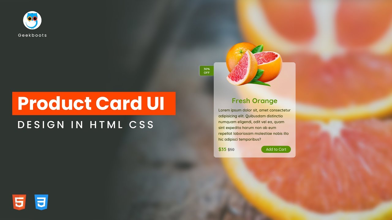 Create a Stunning Product Card UI with HTML and CSS | Step-by-Step Tutorial | Geekboots