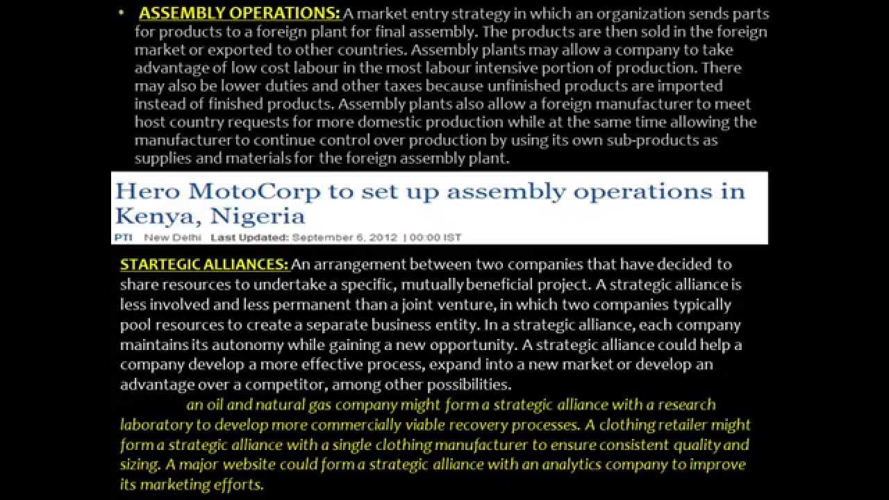 Globalisation and Strategies for Going Global