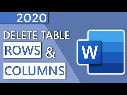 How to Delete Row or Column of a Table in Word - in 1 MINUTE (HD 2020)
