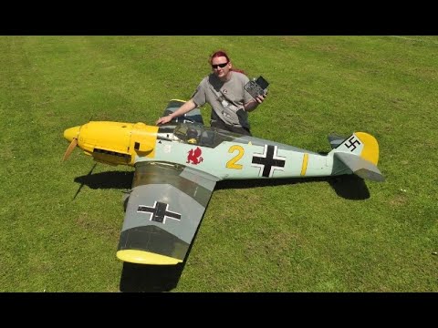 GIANT 1/3 SCALE RC MESSERSCHMIDT BF 109 "YELLOW NOSE BASTARD"- STEVE AT NLMFC - 2024