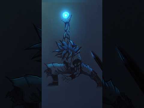 Drawing Goku Mastered Ultra Instinct |Glowart| #art #anime #shorts #goku