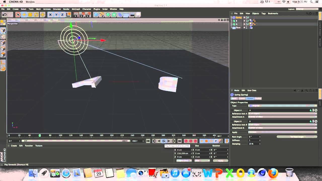 Cinema 4D Tutorial   Spring And Wheel Suspension Dynamics Tutorial