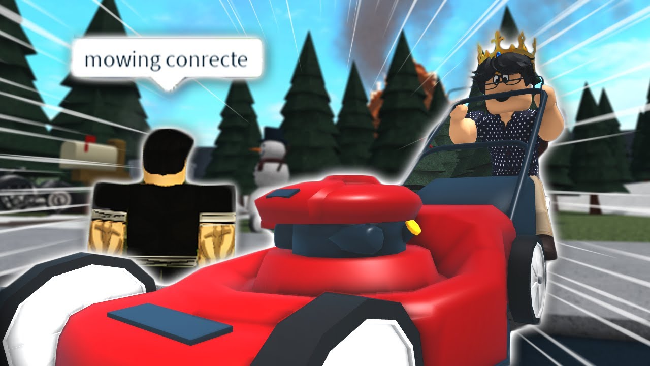 MOWING MY STRANGERS BLOXBURG LAWNS...