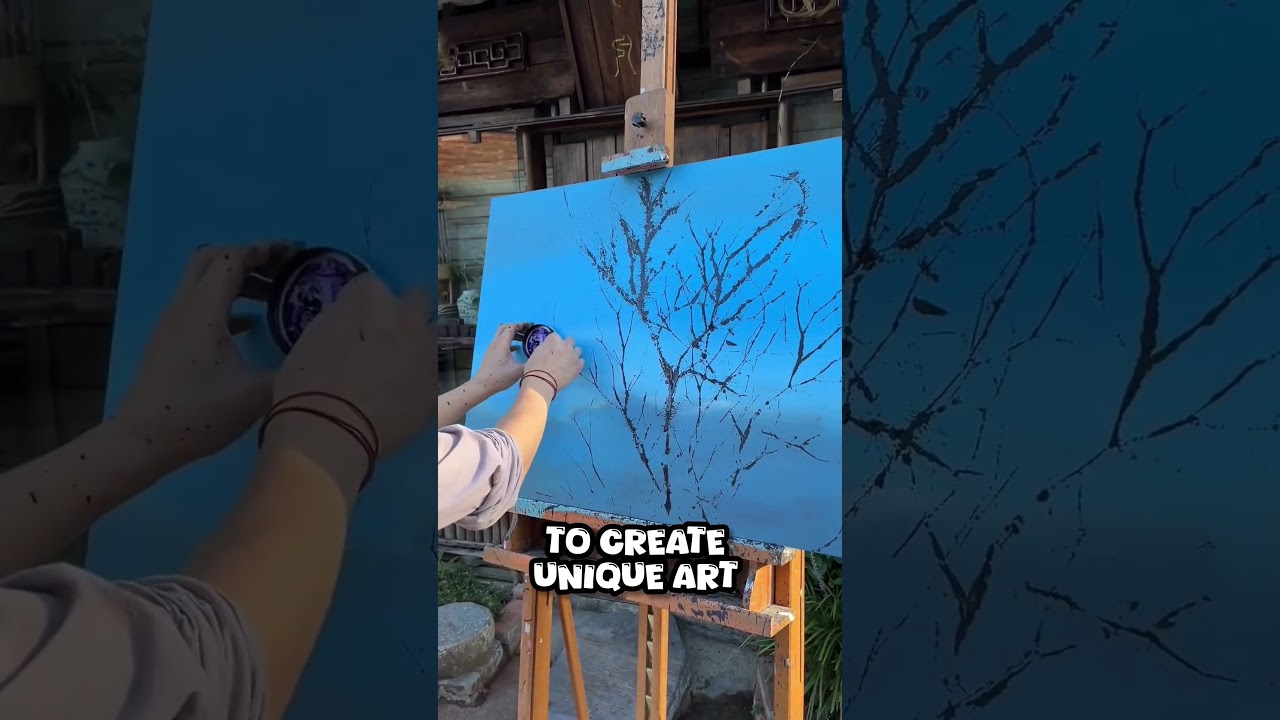 He use tree branches to make amazing art