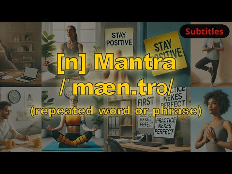 [n] Mantra meaning (repeated word or phrase) with 5 examples