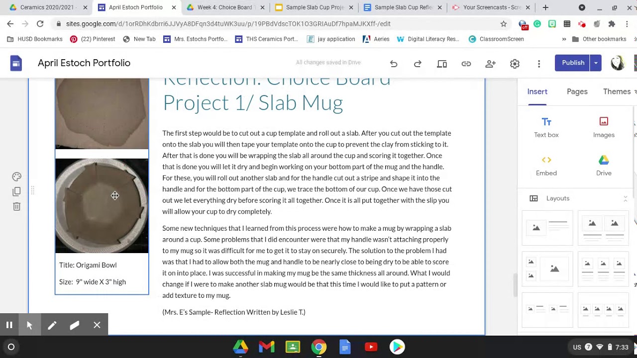 Adding Choice Board Project 1 Reflection
