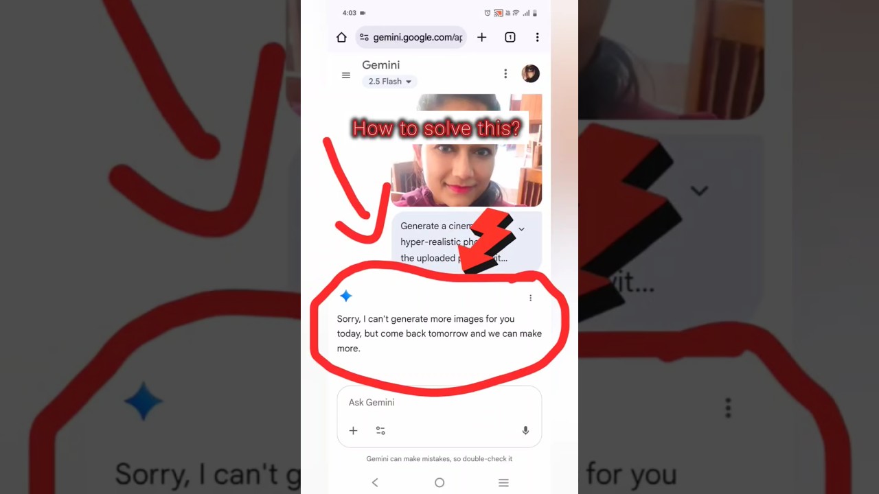 How to fix Gemini won't generate any more images Solve gemini image generation Photo Create Problem