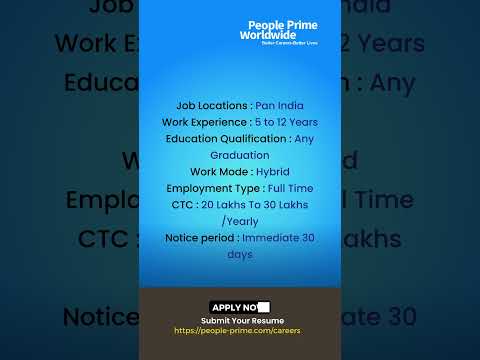 NOV 2024 Top Job vacancies : SAP ABAP Consultant | People Prime Jobs