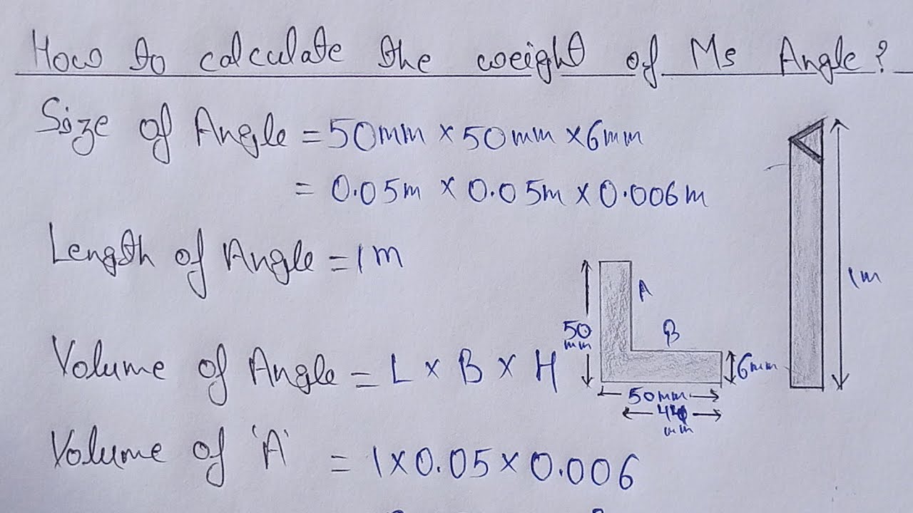 how to calculate the weight of ms angle | ms angle weight |
