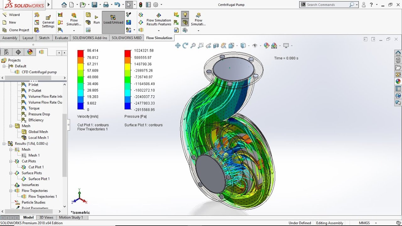 CFD Analysis Centrifugal Pump use Solidworks