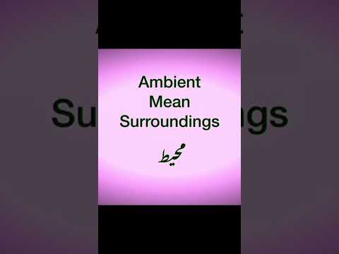 vocabulary & pronunciation Ambient