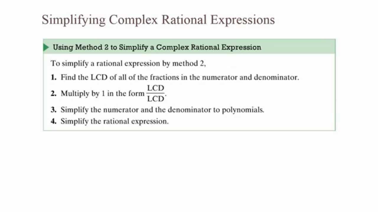Simplifying Complex Rational Expressions Chapter 8 Section 4
