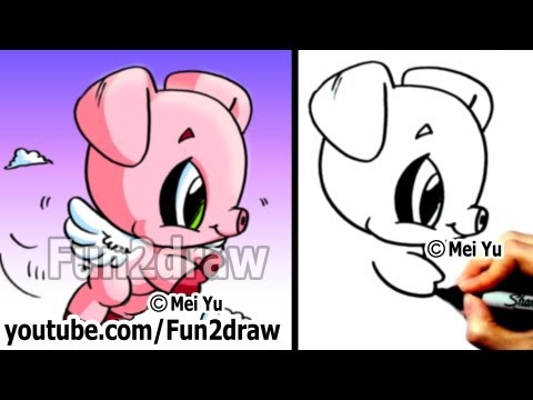 Fun2draw Pig with wings | *Fun2draw Stars* by The Funny Drawers