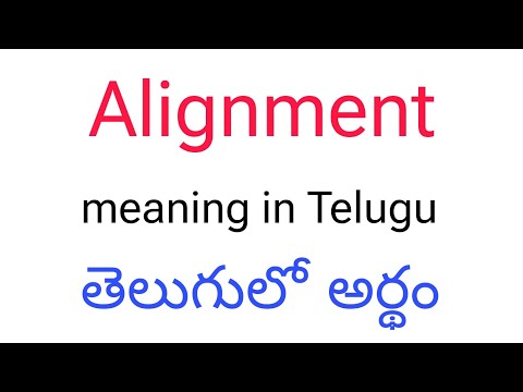 Alignment meaning in telugu || Alignment తెలుగులో అర్థం || Alignment telugu meaning || Alignment
