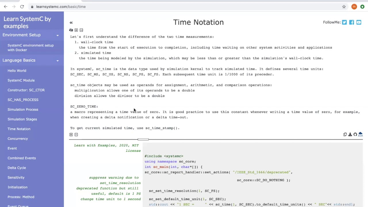 Learn SystemC: time notation