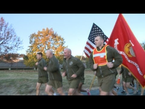 Marines PT in honor of 237th Marine Corps Birthday
