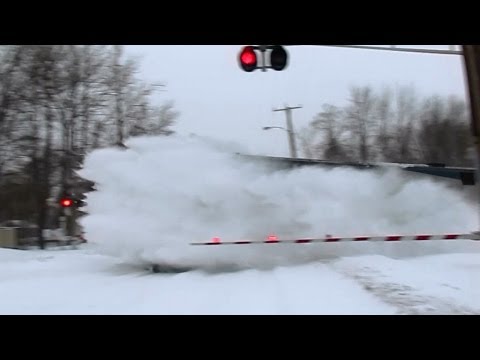 8 Trains Plowing Through Snow Like It's Nothing