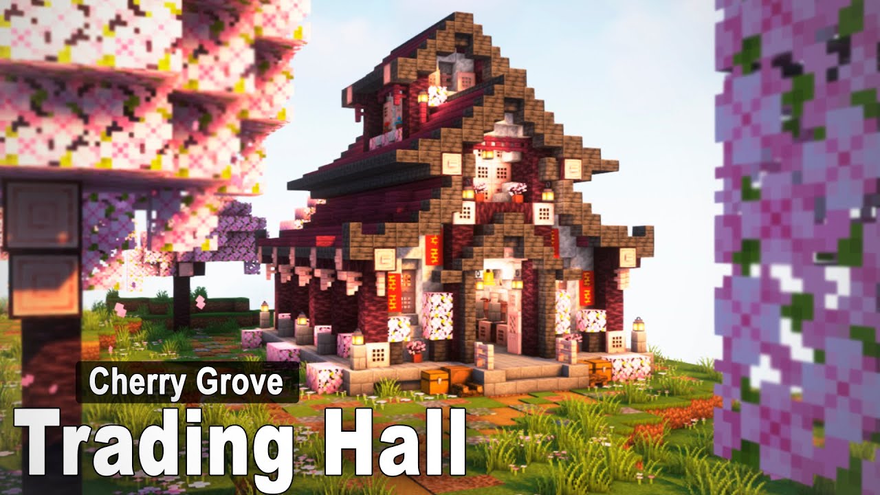 Minecraft: How to build a Cherry Trading Hall | Japan Village ...