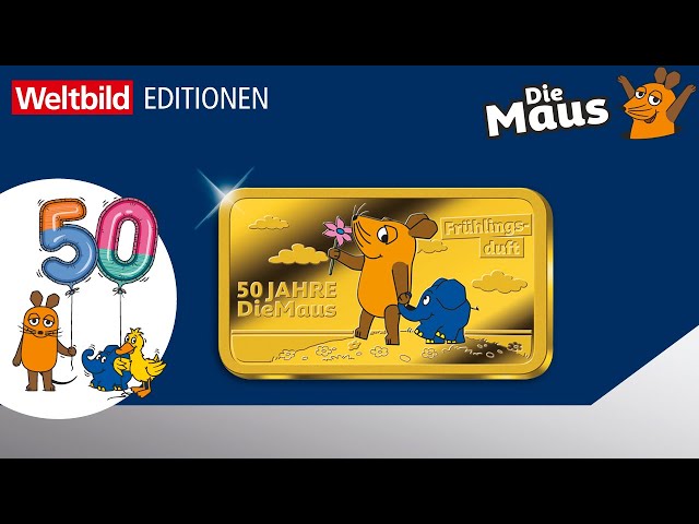Goldbarren 50 Jahre Die Maus | Offizielle Gold-Gedenkprägung 50 Jahre ...
