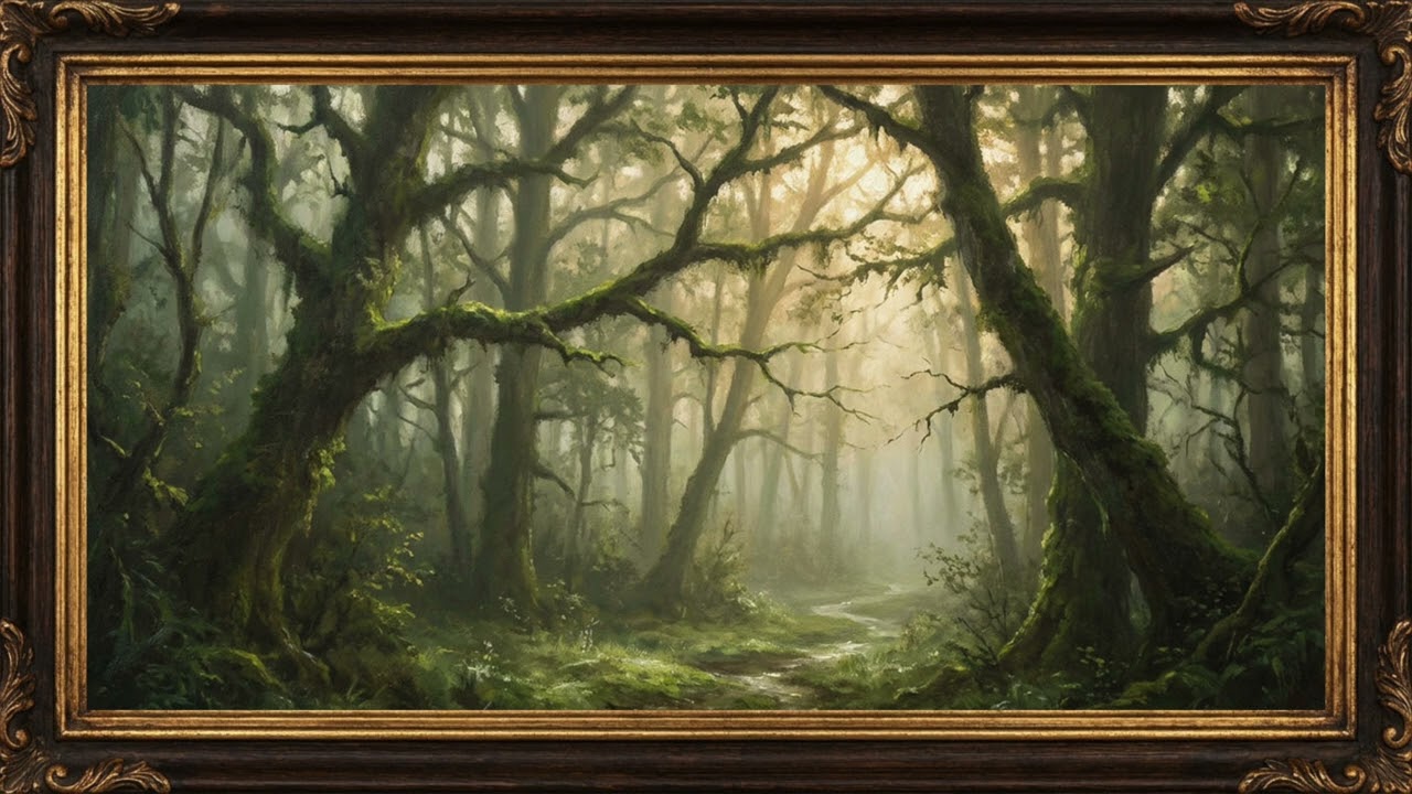 Whispers of the Enchanted Forest | Misty Woodland Path with Ancient Moss Trees 4K Cinematic Serenity