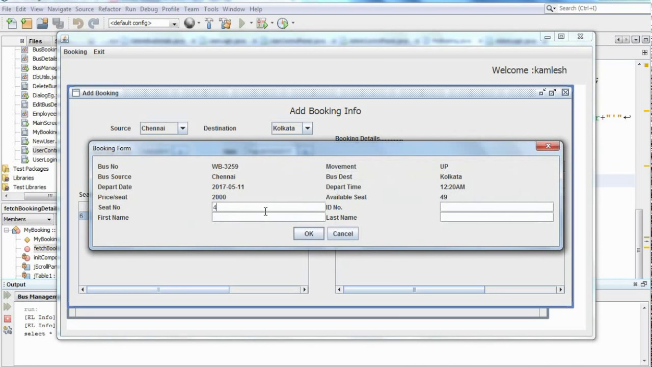 JAVA Swing Project - Bus Reservation System