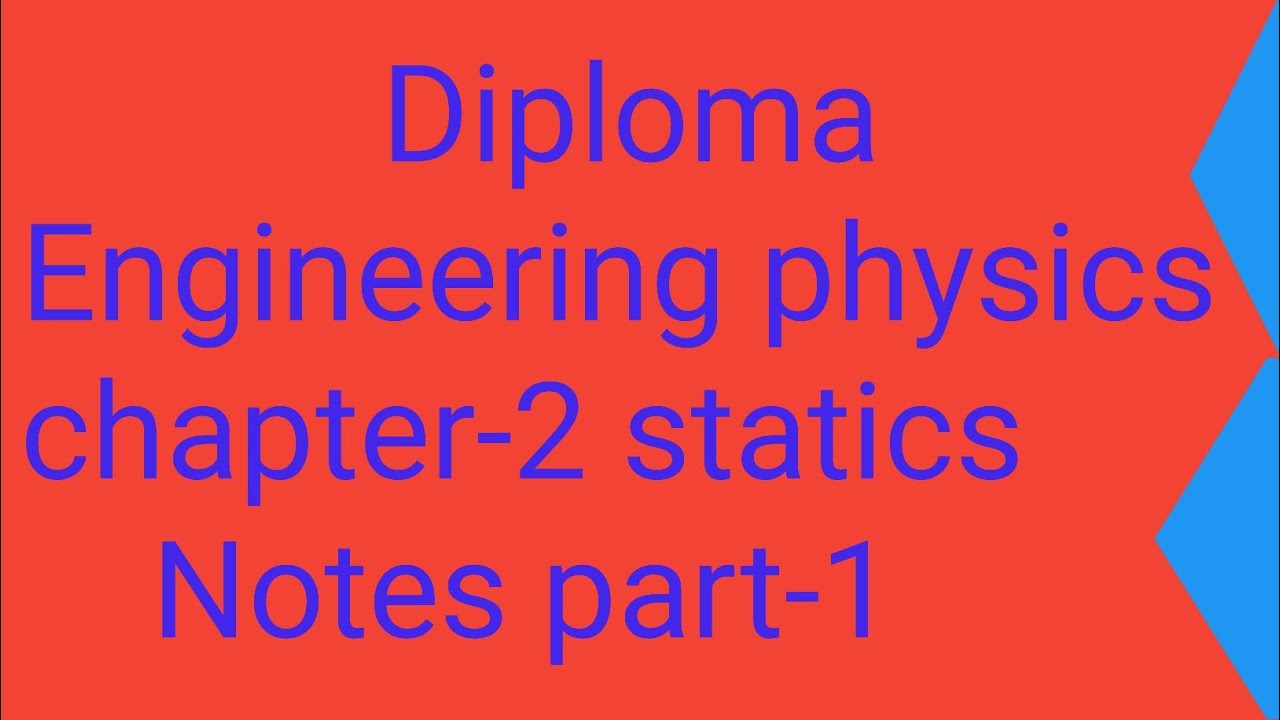 #diploma 1st year engineering physics, chapter-2  statics notes part-1@priyaeducationworld