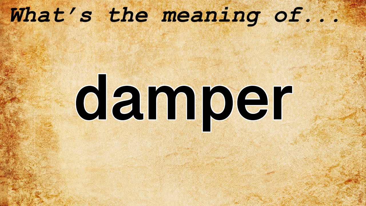 Damper Meaning : Definition of Damper