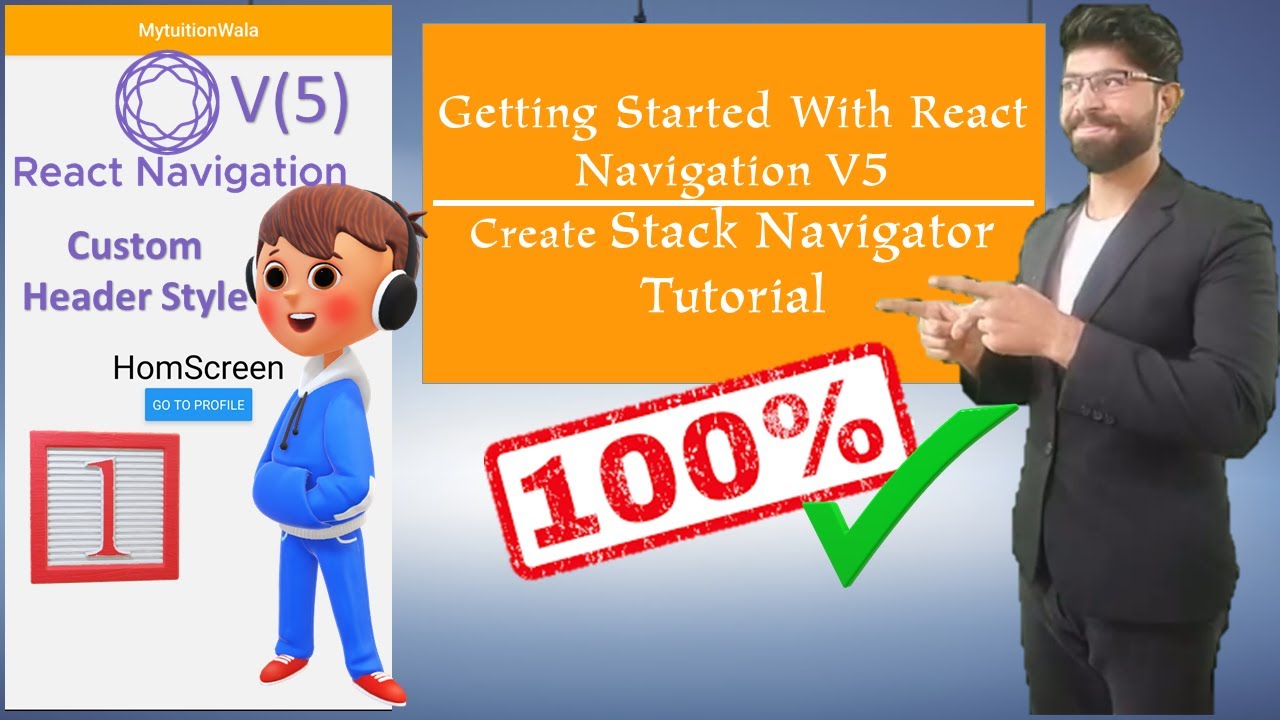 React Navigation 5 Stack Navigator example|Stack Navigator Custom Header Style|React Navigation v5