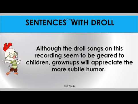 DROLL # Improve English # Meaning and 5 sentences # GRE CAT GMAT word # SSC Words