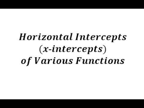 Determine Horizontal Intercepts of Various Functions (P2) | Math Help ...
