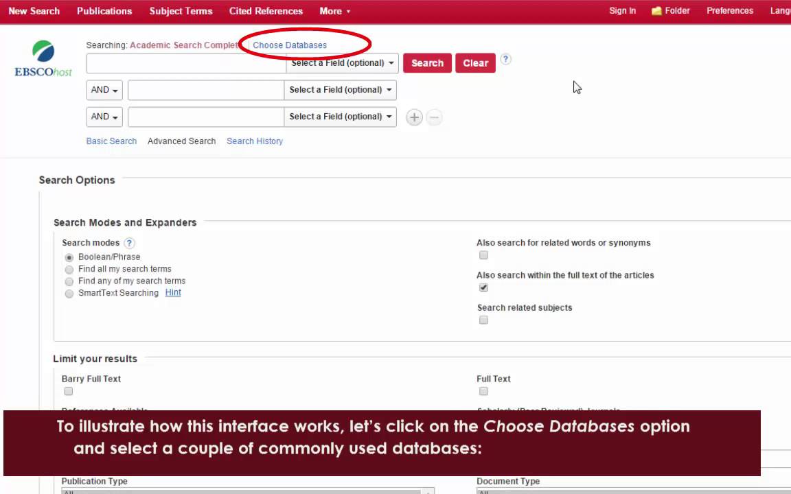 Barry University - Library Services Tutorial: EBSCO Databases