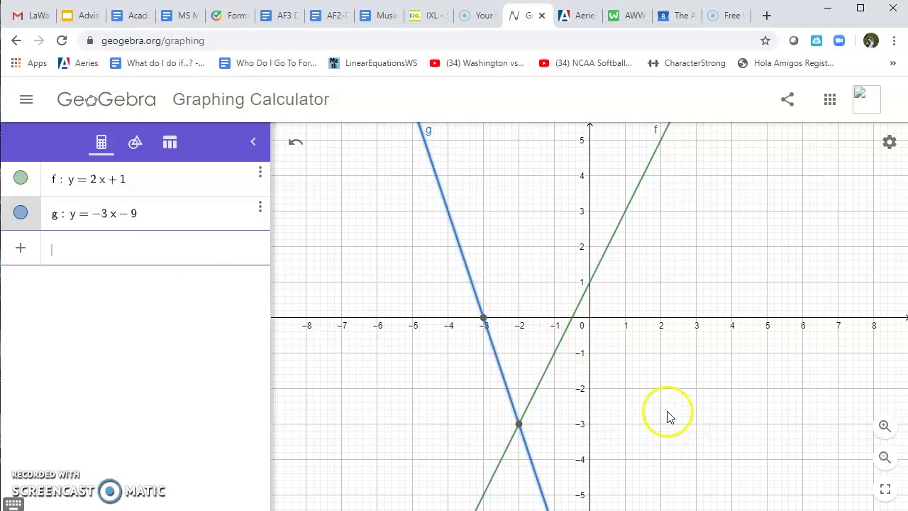 Graphing A System in Geogebra