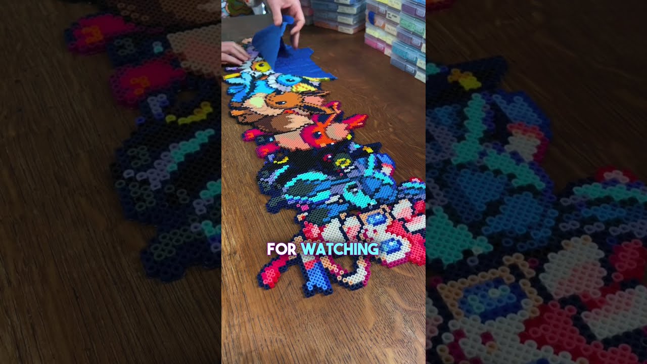 Finishing an absolutely MASSIVE Eeveelution Pokémon Perler!! Must WATCH! Pixel