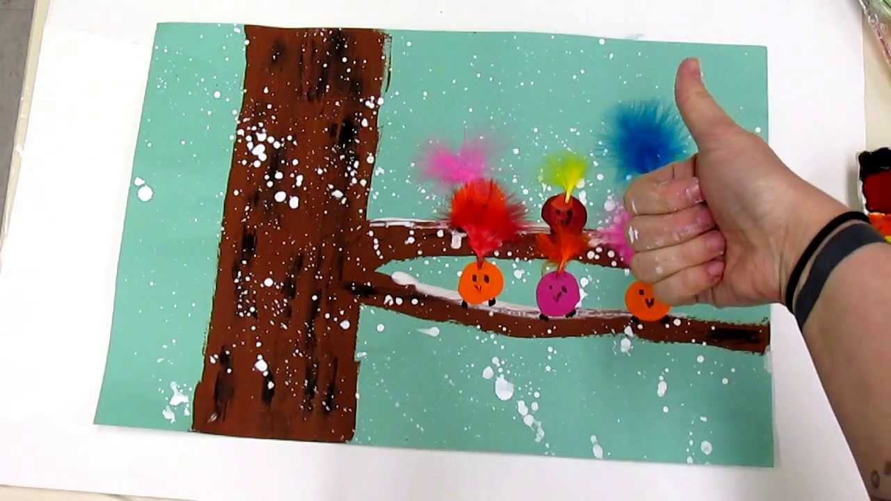 First Grade Art-Winter Birds