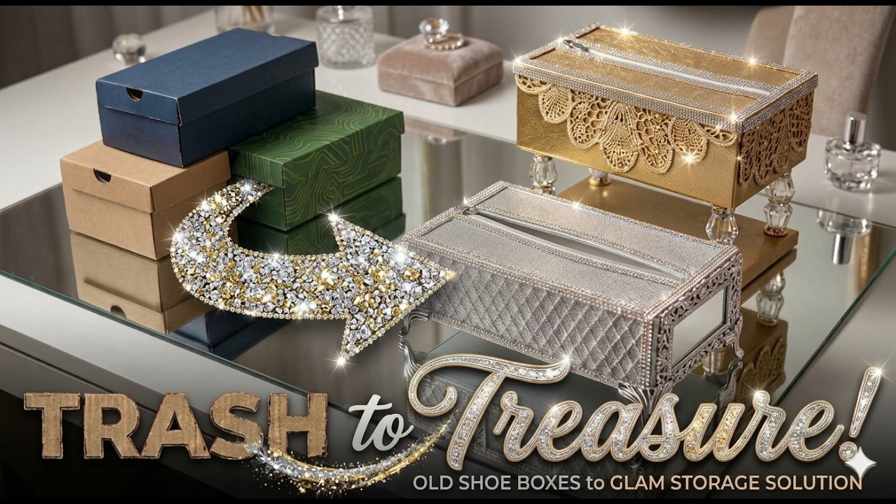 Don't Throw Your Old Shoe Boxes Away! | DIY Glam Storage Box | Dollar Tree DIY