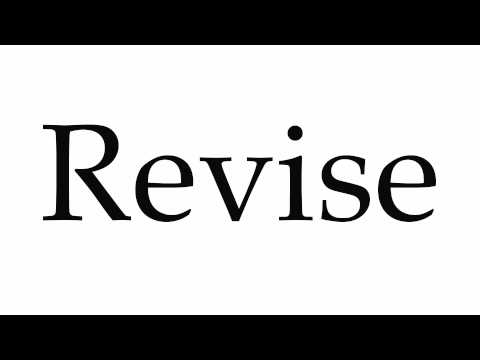 How to Pronounce Revise